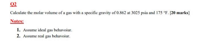 Solved Calculate the molar volume of a gas with a specific | Chegg.com