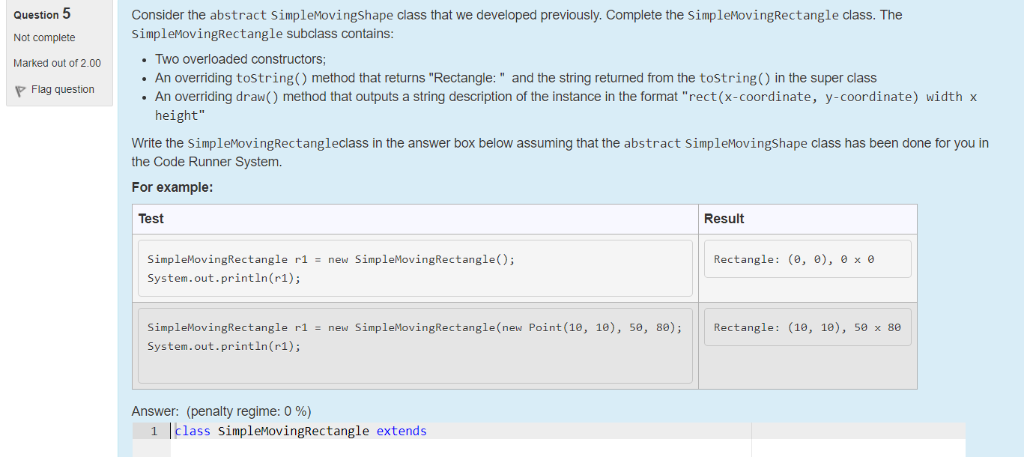 Solved Simple java questions Coderunner q2~5: | Chegg.com