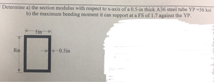 Solved Determine a) the section modulus with respect to | Chegg.com
