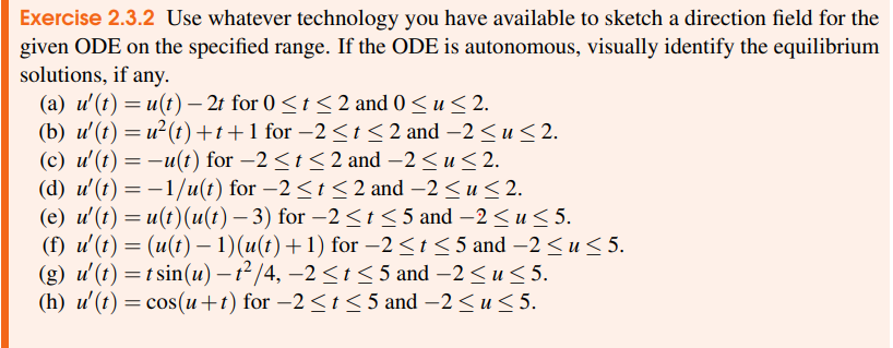 Solved = Exercise 2.3.2 Use whatever technology you have | Chegg.com