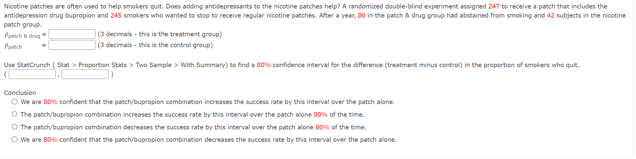 Solved patch group. p^patch \& drug = (3 decimals - this is | Chegg.com