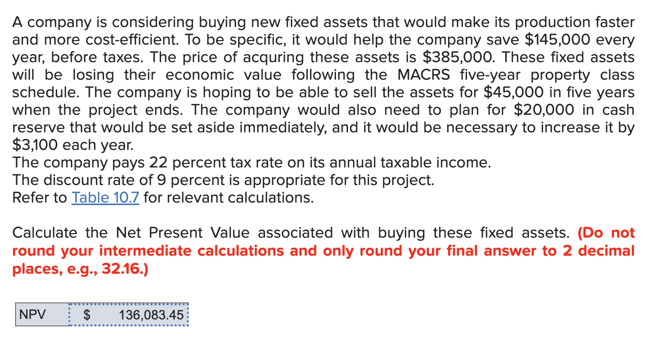 A company is considering buying new fixed assets that | Chegg.com