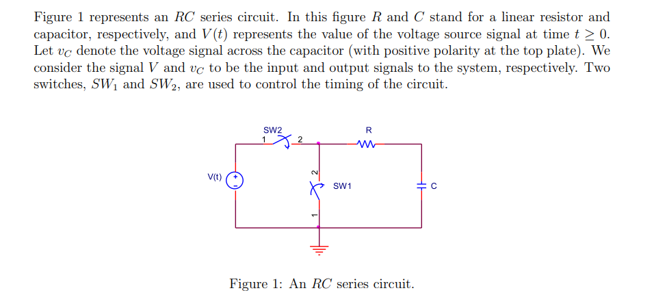 Solved Figure 1 represents an RC series circuit. In this | Chegg.com