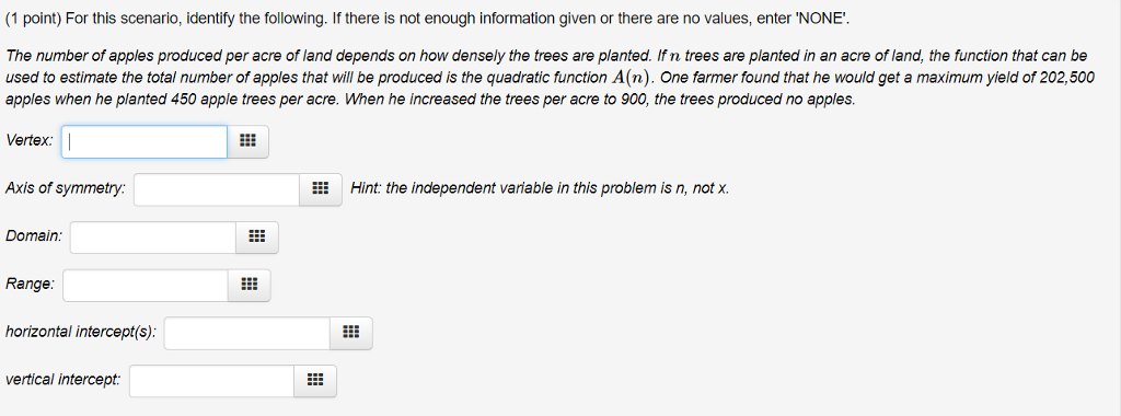 Solved (1 point) For this scenario, identify the following. | Chegg.com
