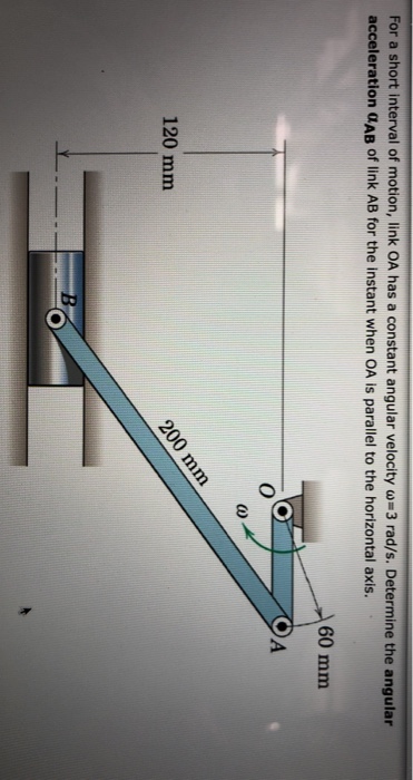 Solved For a short interval of motion, link OA has a | Chegg.com
