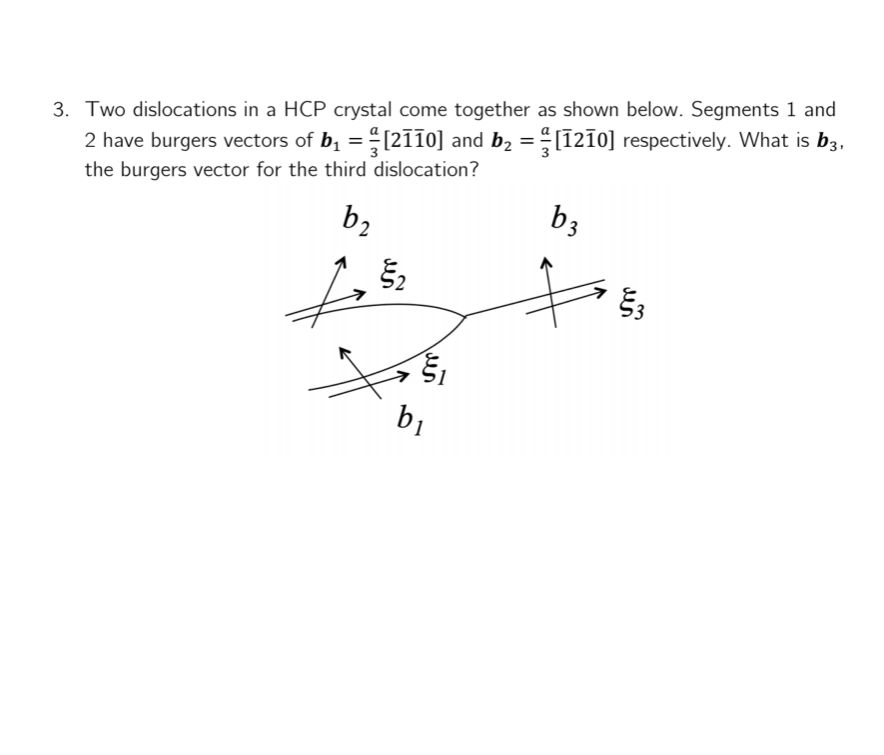 Solved 3. Two dislocations in a HCP crystal come together as | Chegg.com