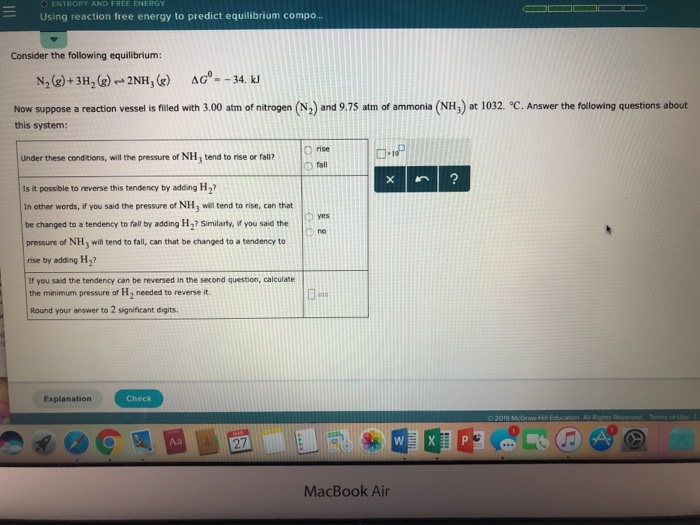 Solved O ENTROPY AND FREE ENERGY Using reaction free energy | Chegg.com