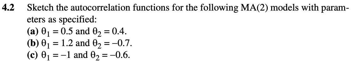 Solved 4.2 Sketch the autocorrelation functions for the | Chegg.com