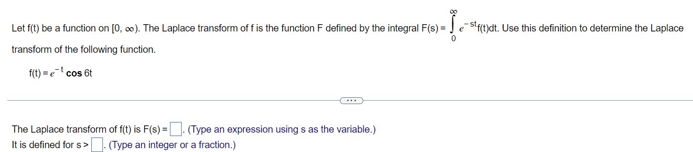Solved Let f(t) be a function on [0,∞). The Laplace | Chegg.com