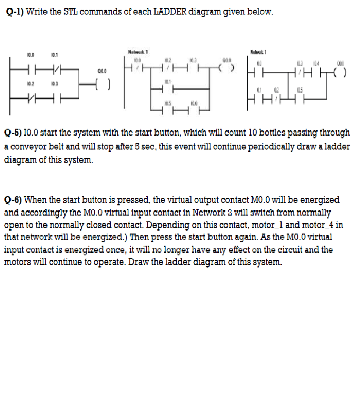 Solved Q-1) Write the STL commands of each LADDER diagram | Chegg.com