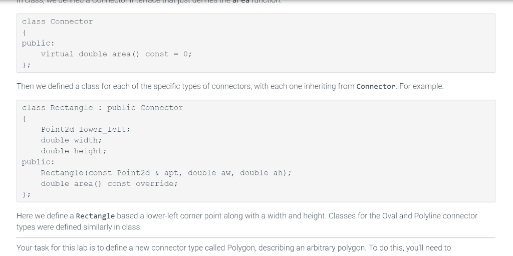 Solved 12.2 Connector Area This lab is an extension of what | Chegg.com