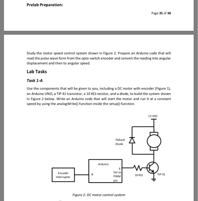 Solved Prelab Preparation: Page 35 of 38 Study the motor | Chegg.com