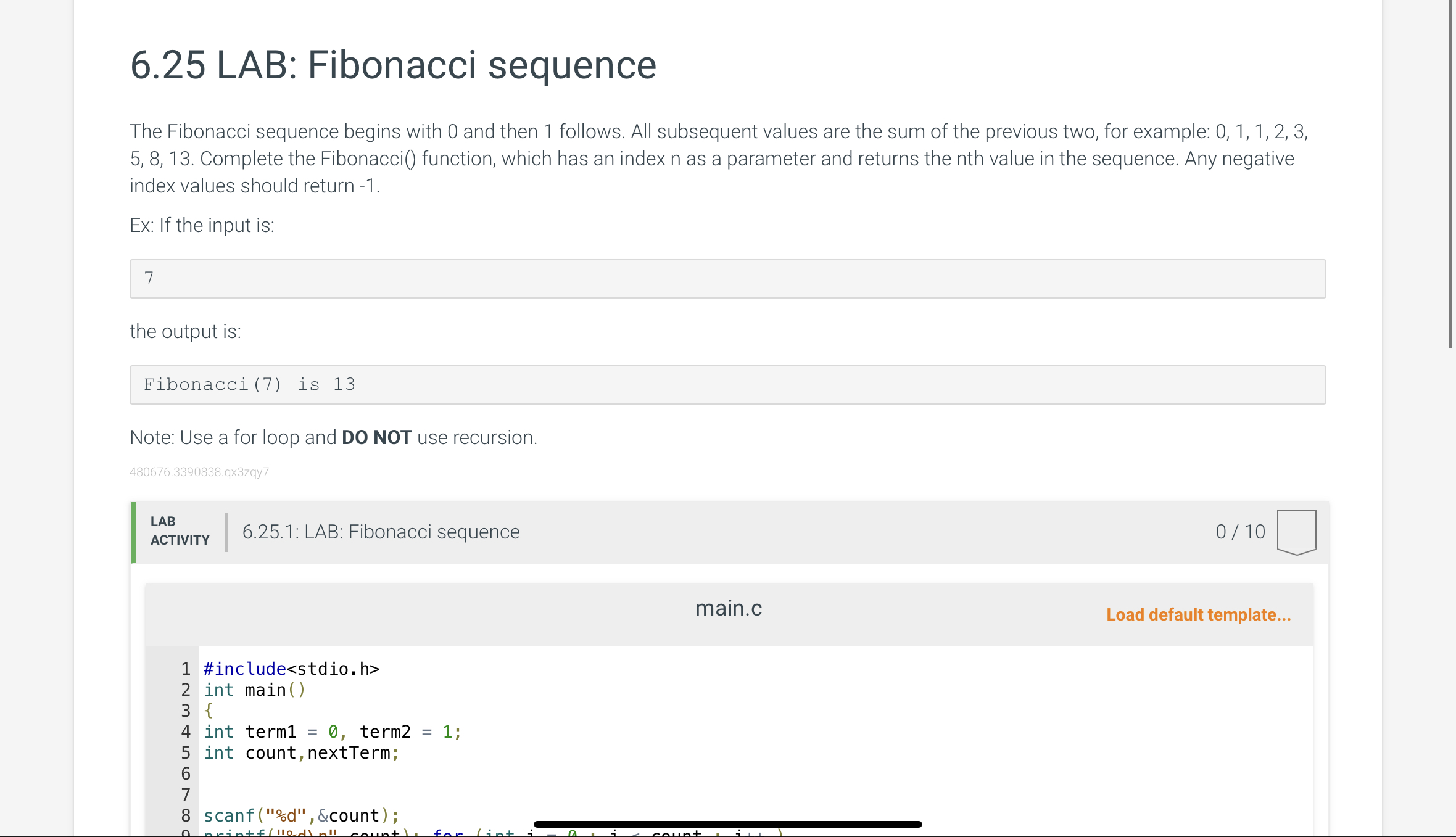 Solved The Fibonacci sequence begins with 0 and then 1 | Chegg.com
