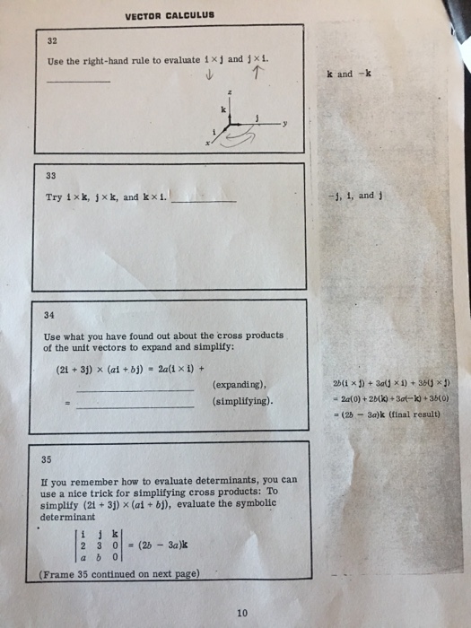 Solved VECTOR CALCULUS 32 Use the right-hand rule to | Chegg.com