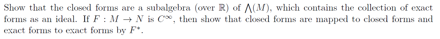 Solved Show that the closed forms are a subalgebra (over R ) | Chegg.com