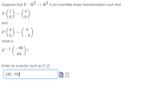 Solved and Suppose that F : R2 + R2 is an invertible linear | Chegg.com