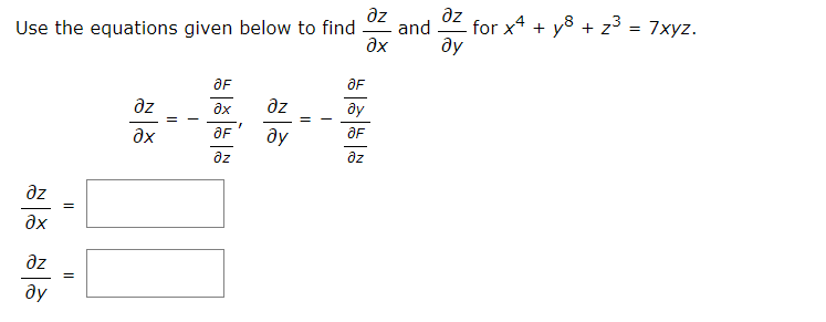 Solved Use the equations given below to find delzdelx ﻿and | Chegg.com