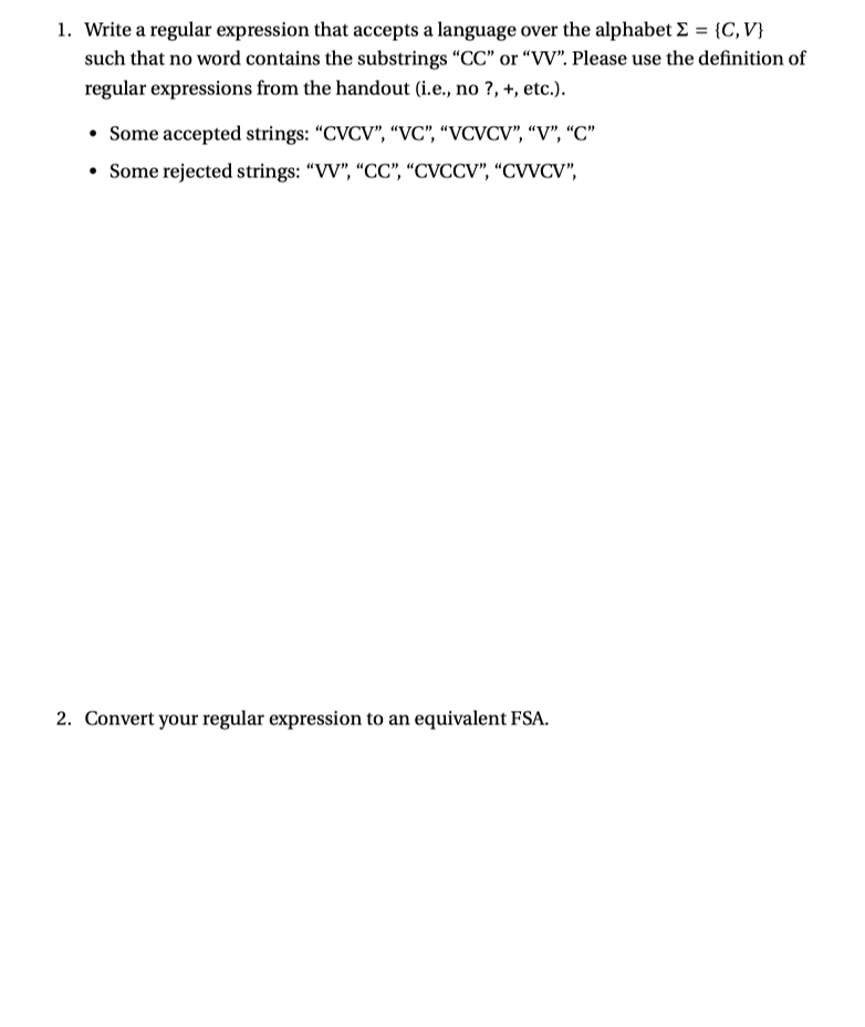 Solved 1. Write a regular expression that accepts a language | Chegg.com