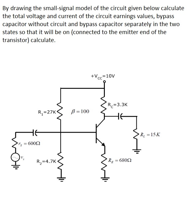 Solved By drawing the small-signal model of the circuit | Chegg.com