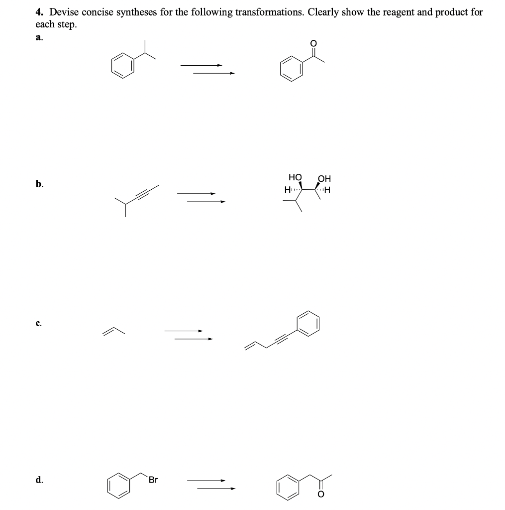 Solved 4. Devise concise syntheses for the following | Chegg.com