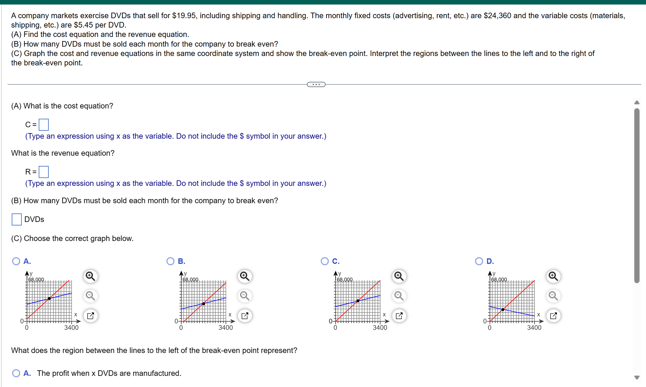 Solved A company markets exercise DVDs that sell for $19.95, | Chegg.com