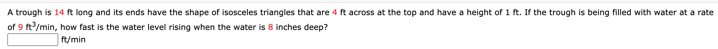 Solved A trough is 14 ft long and its ends have the shape of | Chegg.com