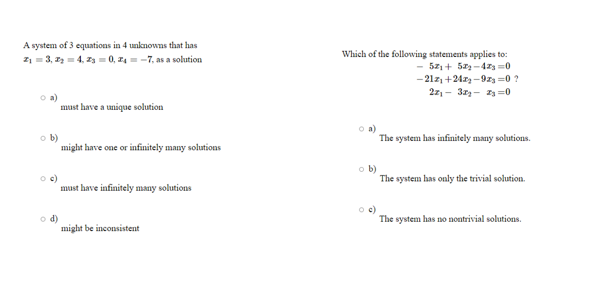 Solved A system of 3 equations in 4 unknowns that has I1 = | Chegg.com