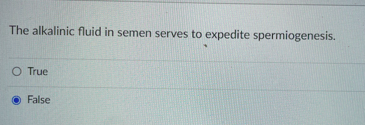 Solved The alkalinic fluid in semen serves to expedite | Chegg.com