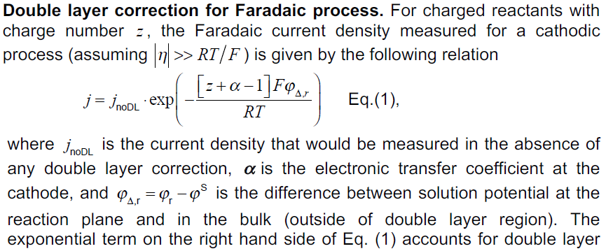 Double layer correction for Faradaic process. For | Chegg.com