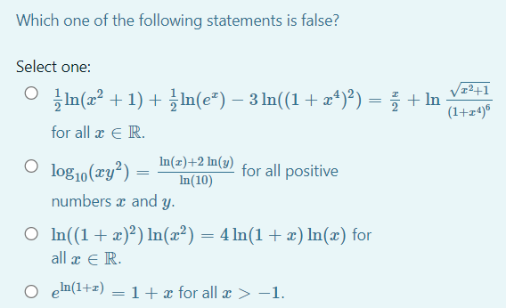 Solved Which one of the following statements is false? | Chegg.com
