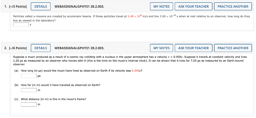 Solved 1. (-/3 Points) DETAILS WEBASSIGNALGPHYS1 28.2.002. | Chegg.com