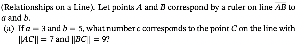Solved (Relationships on a Line). Let points A and B | Chegg.com