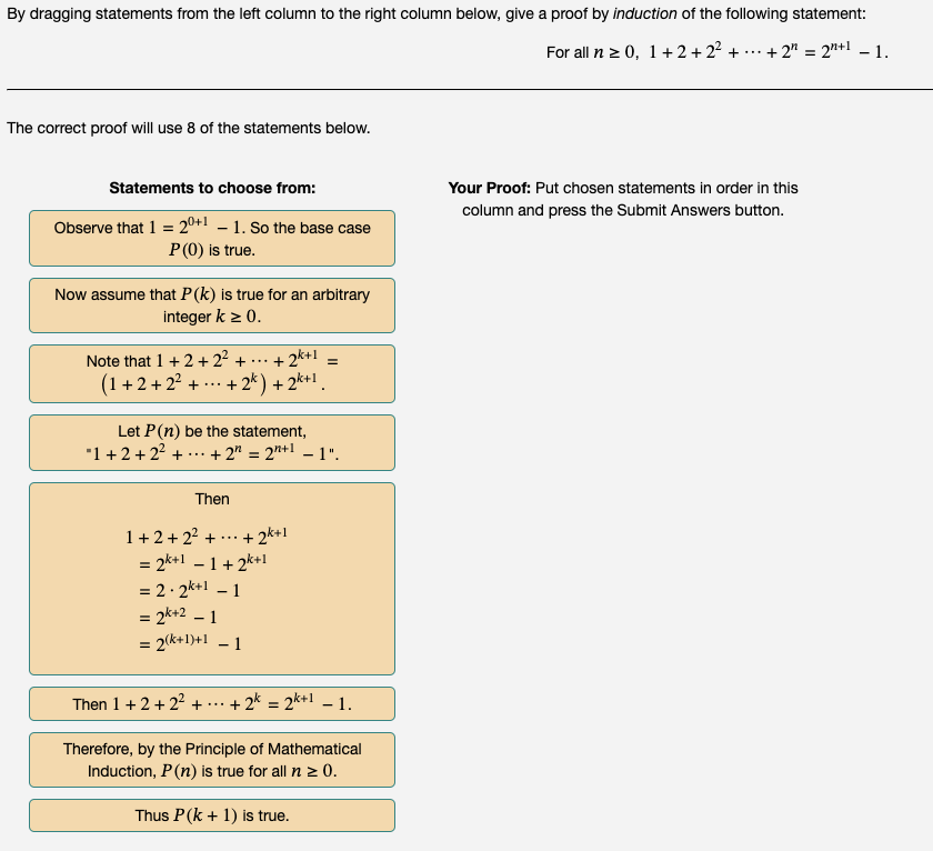 Solved By dragging statements from the left column to the | Chegg.com