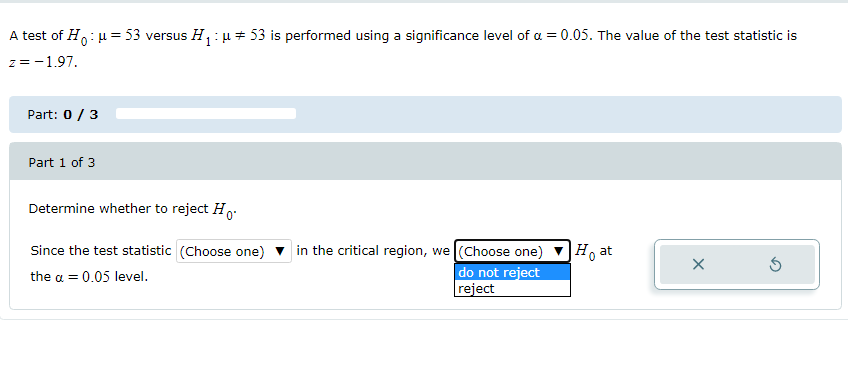 Solved A test of Ho: u = 53 versus H :u # 53 is performed | Chegg.com
