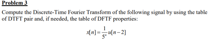 Solved Problem 3 Compute the Discrete-Time Fourier Transform | Chegg.com
