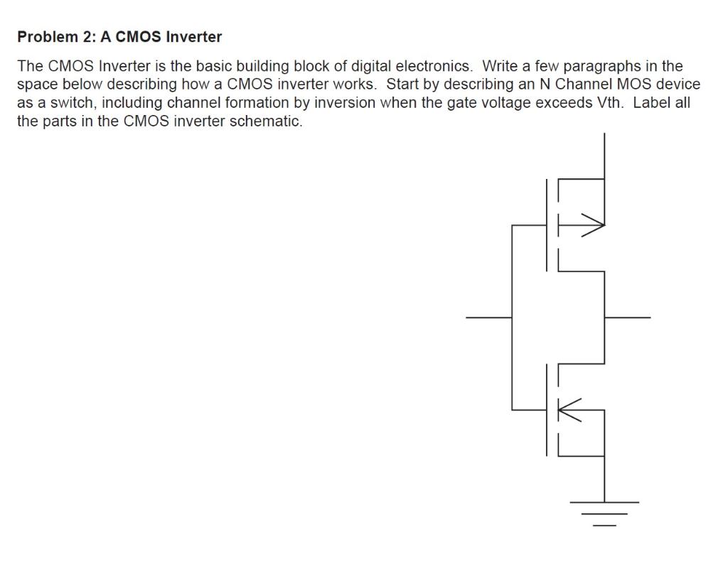 Solved Problem 2: A CMOS Inverter The CMOS Inverter is the | Chegg.com