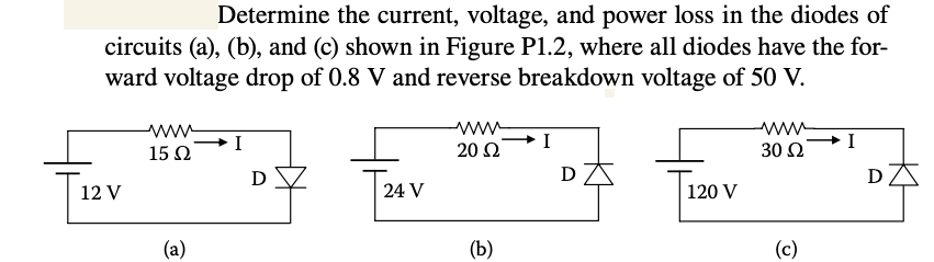 Solved Determine the current, voltage, and power loss in the | Chegg.com