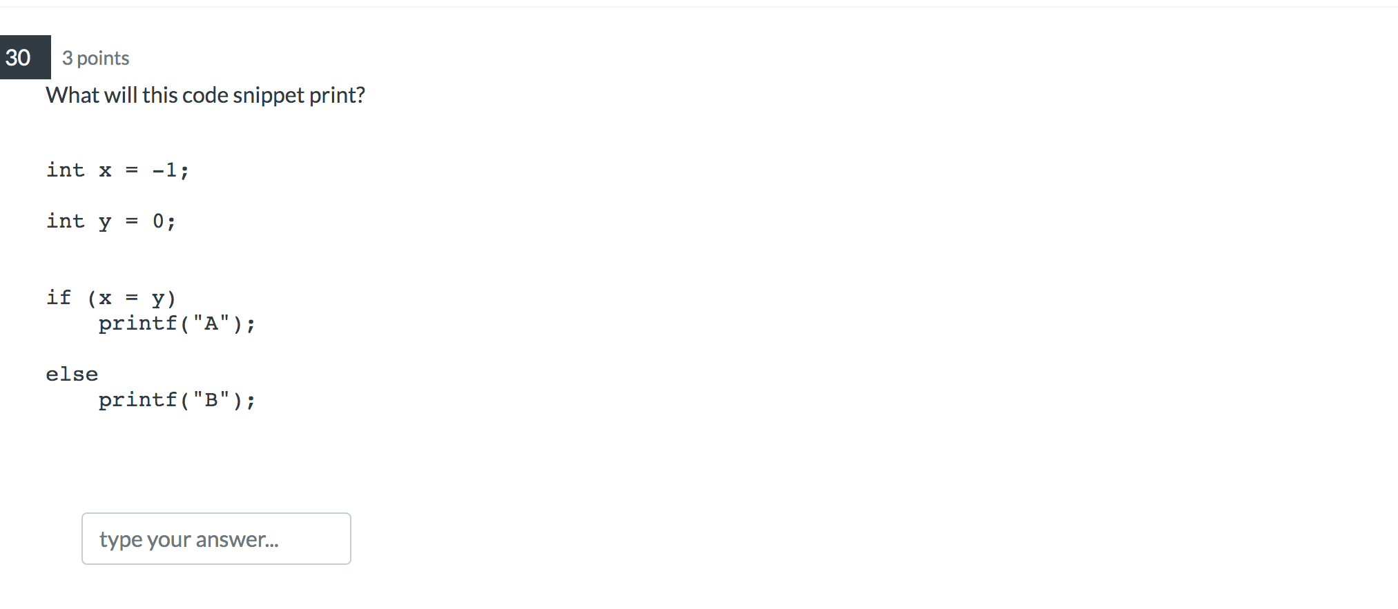 Solved 215 points What will this code snippet print? int | Chegg.com