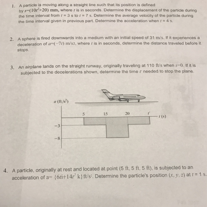 Solved A particle is moving along a straight line such that | Chegg.com
