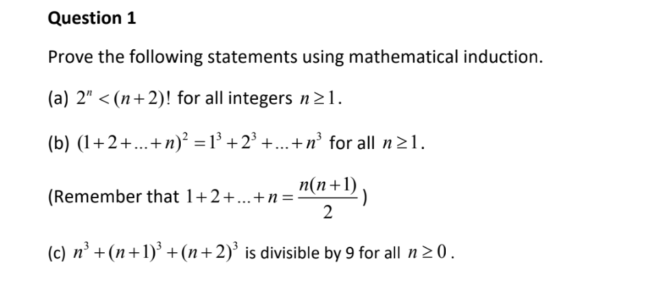 Solved Question 1 Prove the following statements using | Chegg.com