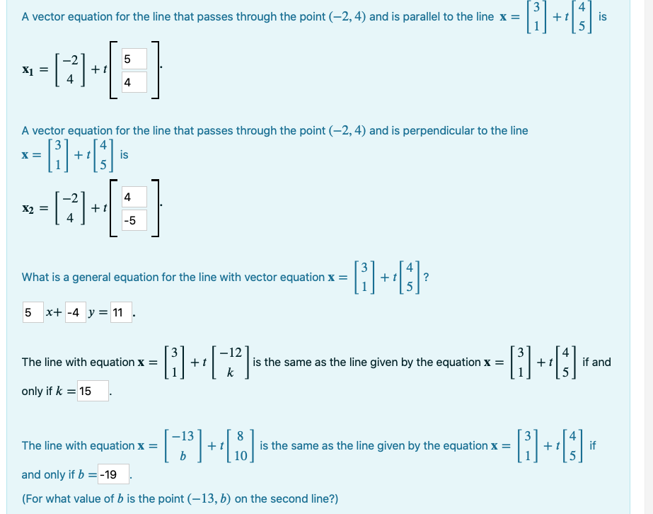 Solved A vector equation for the line that passes through | Chegg.com