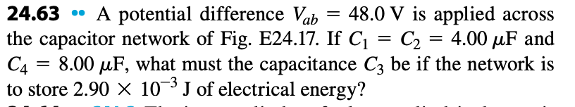 00 24.63 A potential difference Vab = 48.0 V is | Chegg.com
