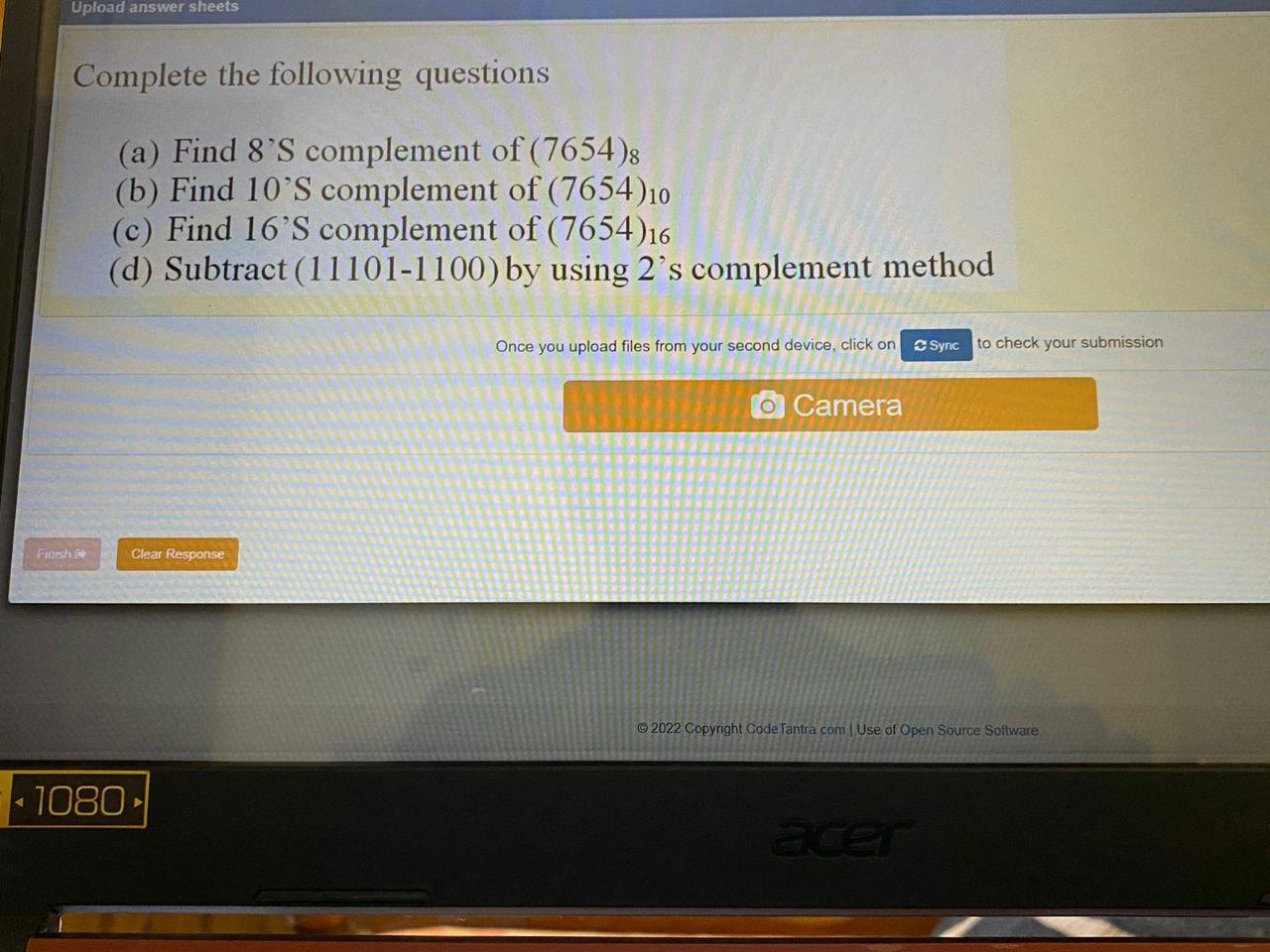 Solved Upload answer sheets Complete the following questions | Chegg.com