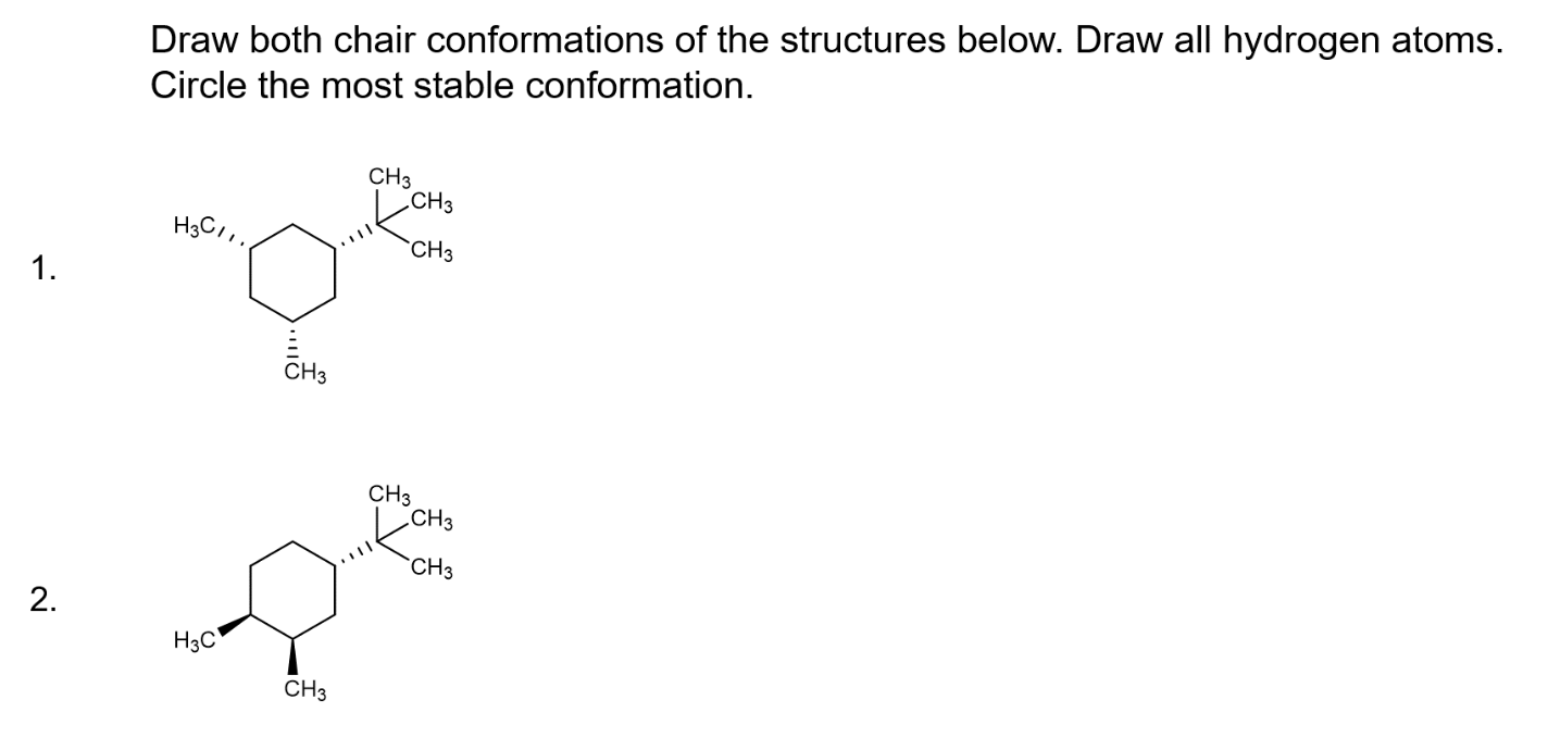 Solved Draw both chair conformations of the structures | Chegg.com