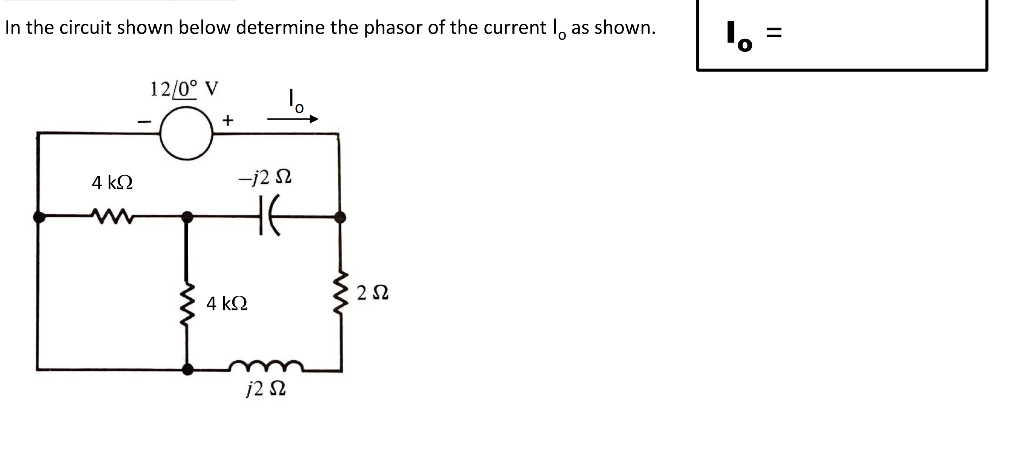Solved In the circuit shown below determine the phasor of | Chegg.com