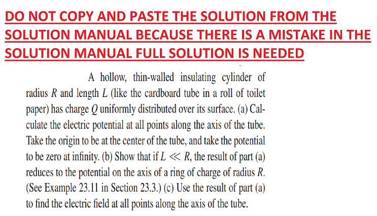 Solved there is a mistake in the solution manual when we | Chegg.com