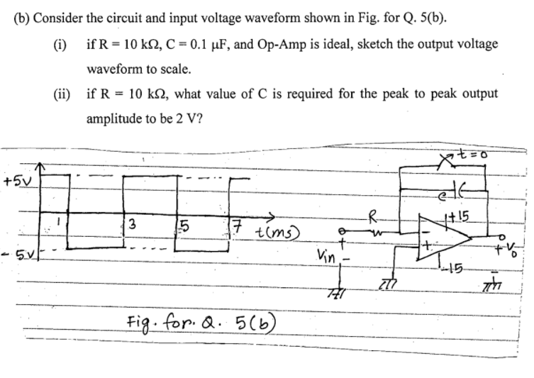 Solved (b) Consider the circuit and input voltage waveform | Chegg.com Solved (b) Consider the circuit and input voltage waveform | Chegg.com