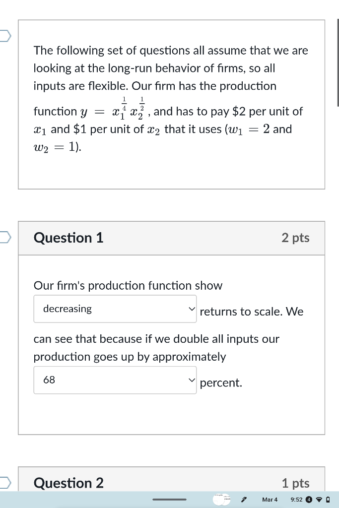 Solved The following set of questions all assume that we are | Chegg.com