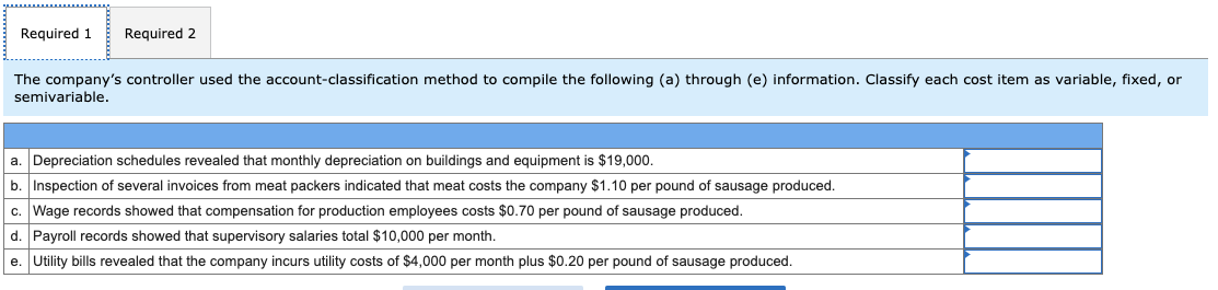 Solved Exercise 6-29 Account-Classification Method; Food | Chegg.com
