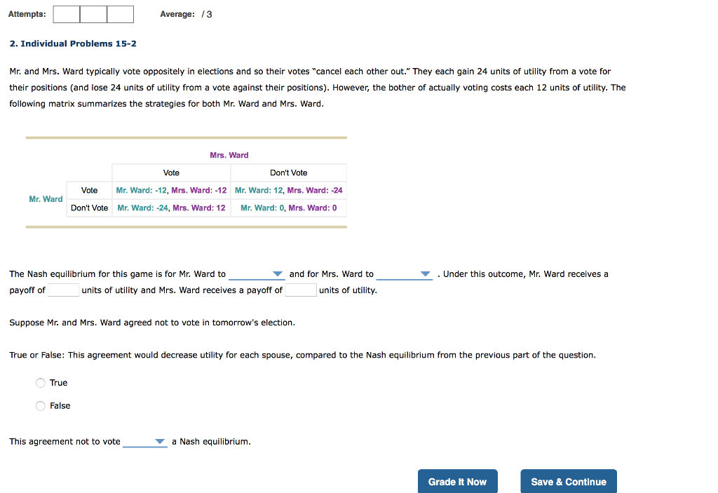 Solved Attempts: Average: 73 2. Individual Problems 15-2 Mr. | Chegg.com